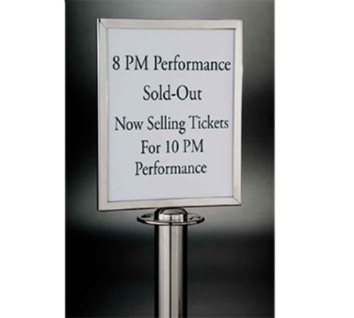American Metalcraft RSSIGNLSPC Crowd Control Stanchion Sign / Frame